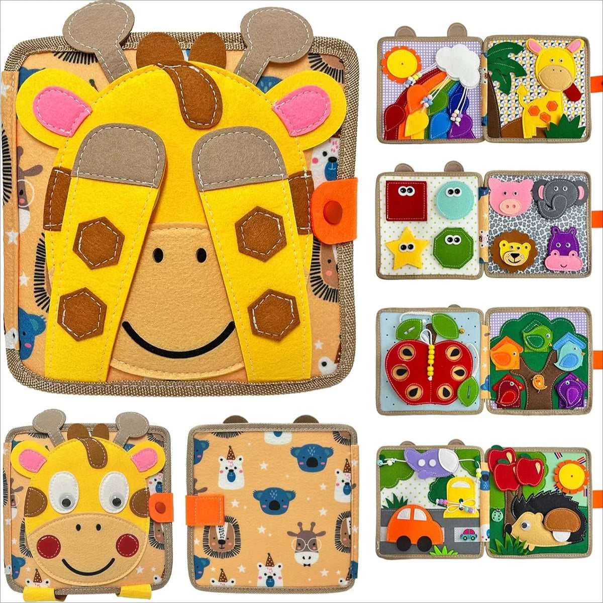 Sensory Toddler Book™ – Känn & Upptäck - Filtbok Djur – Mil lilla Sötnos