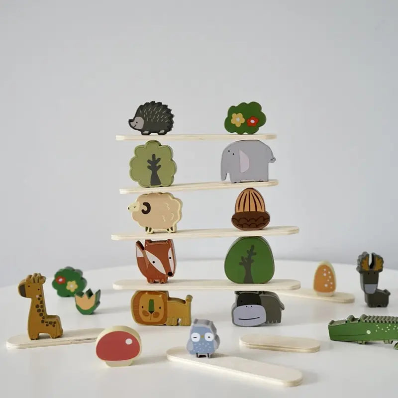 Animal Stackers™ - Smal stapling - Trä Djur Stapelbara leksaker – Mil ...