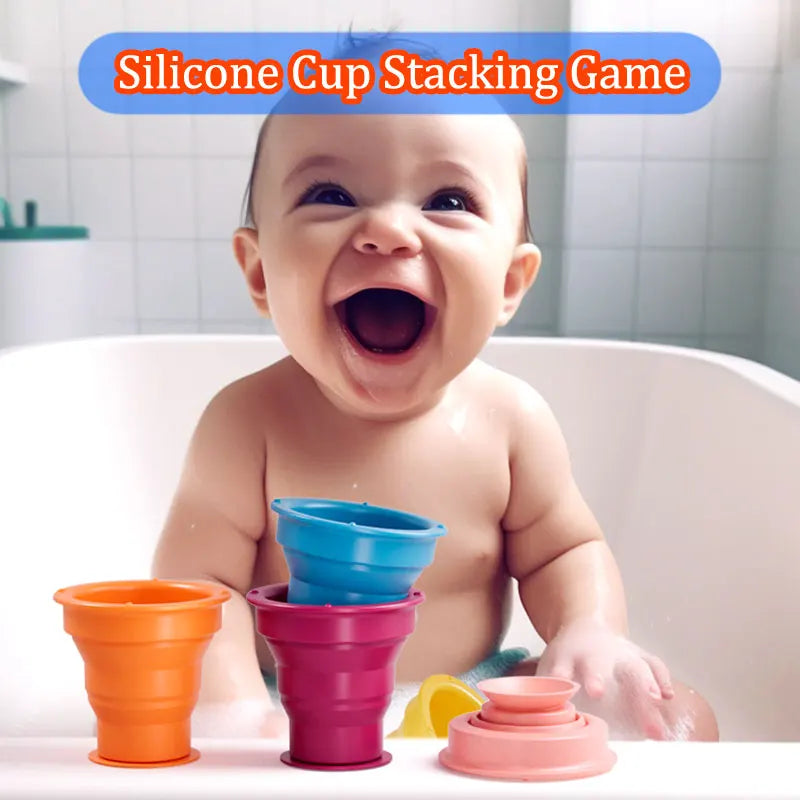 Rainbow Stacker Cups™ - Regnbågsfärgat skoj - Lek med stapelbägare – Mil lilla Sötnos